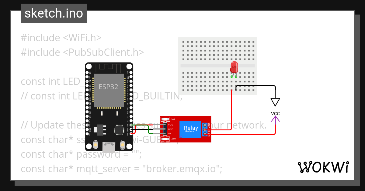 Turn On Led With Mqtt Sp Wokwi Esp32 Stm32 Arduino Simulator 8570