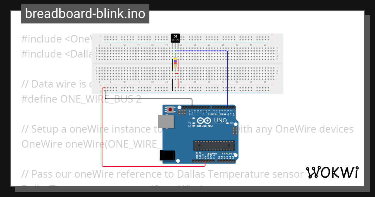 DS18B20 Watertemperature - Wokwi ESP32, STM32, Arduino Simulator