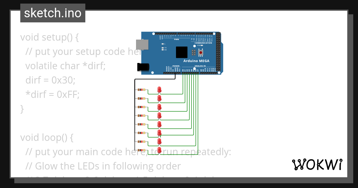 LED_problem_set3 - Wokwi ESP32, STM32, Arduino Simulator