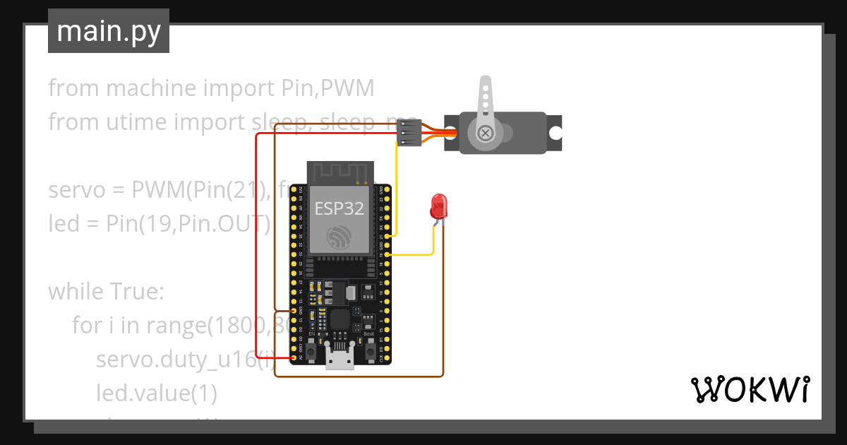Servo con Led II Parcial - Wokwi ESP32, STM32, Arduino Simulator Servo con Led II Parcial - Wokwi ESP32, STM32, Arduino Simulator