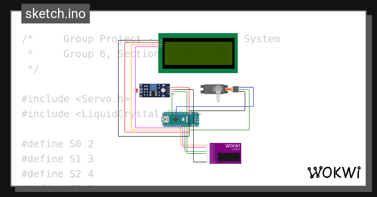 Fruit Color Sorter G6 Copy Wokwi Esp32 Stm32 Arduino Simulator