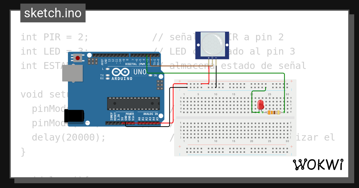 Sensor Pir Con Led De Prueba Wokwi Esp32 Stm32 Arduino Simulator 2424