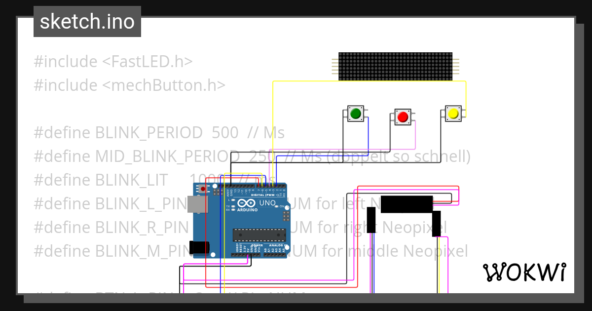nineturn neopixel lauflicht - Wokwi ESP32, STM32, Arduino Simulator