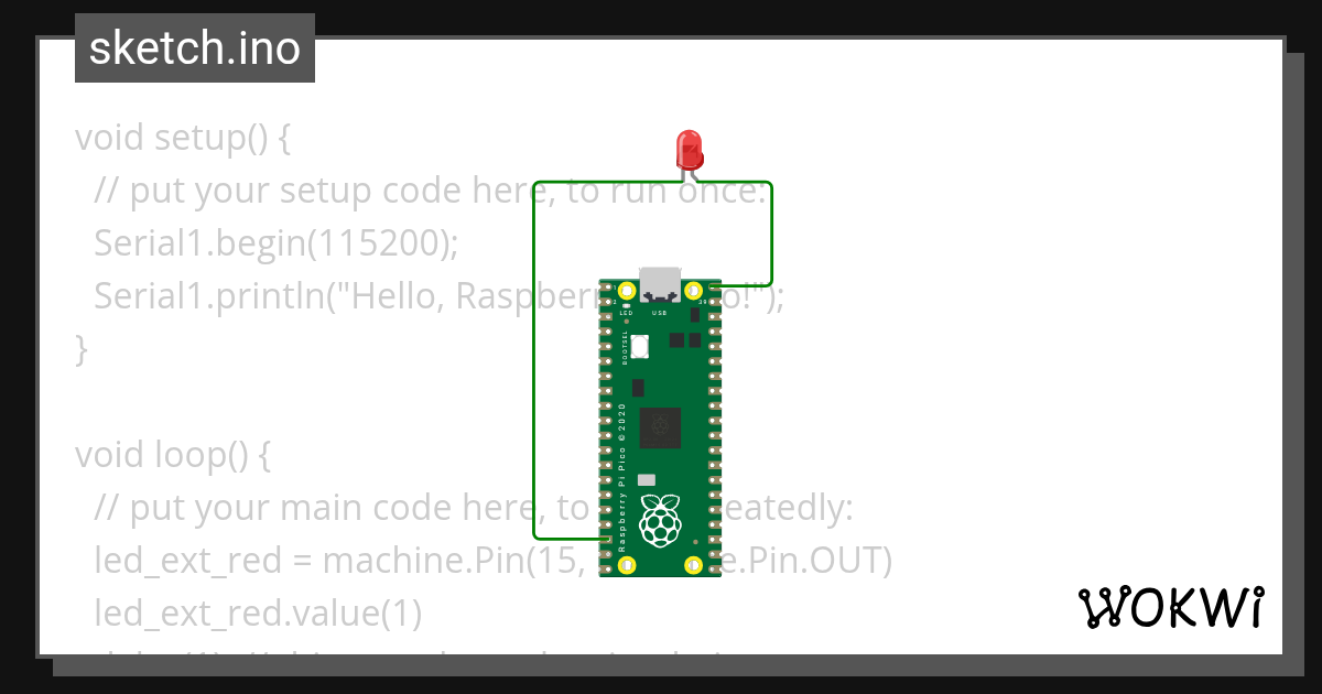 Led Red Wokwi Esp32 Stm32 Arduino Simulator 