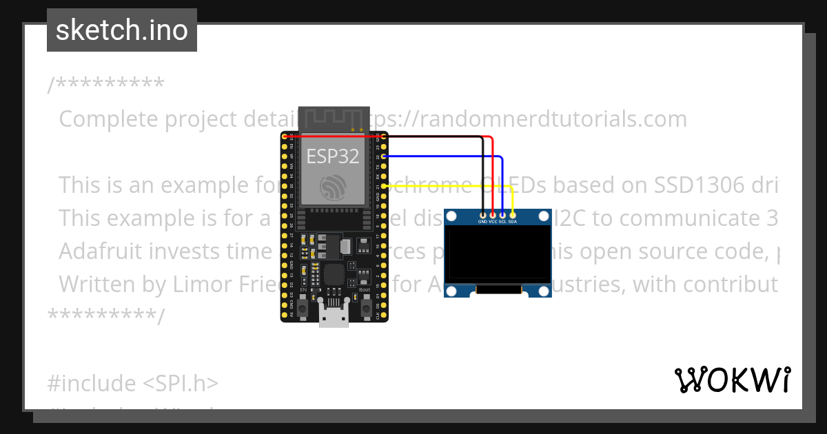 pantallita con copitos - Wokwi ESP32, STM32, Arduino Simulator