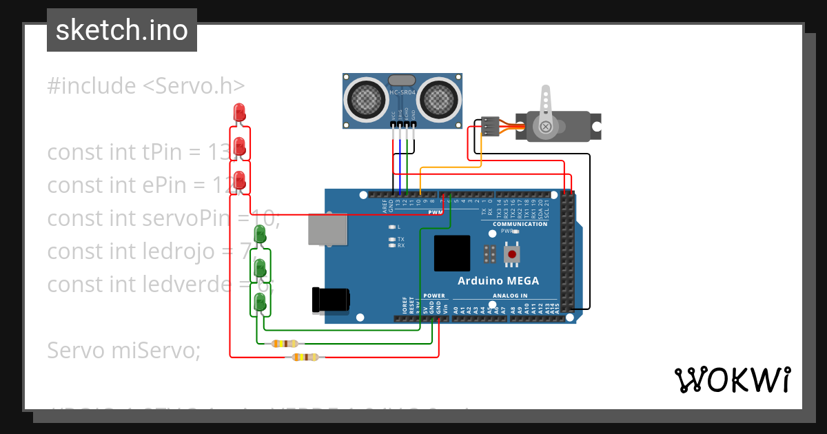 Servo Sensor Leds Wokwi Esp32 Stm32 Arduino Simulator 9016