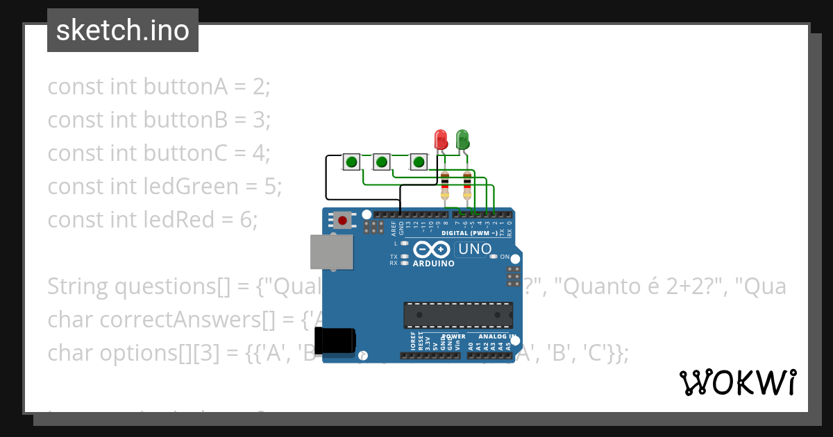 Projeto Jogo 3 Botões Wokwi Esp32 Stm32 Arduino Simulator 8934