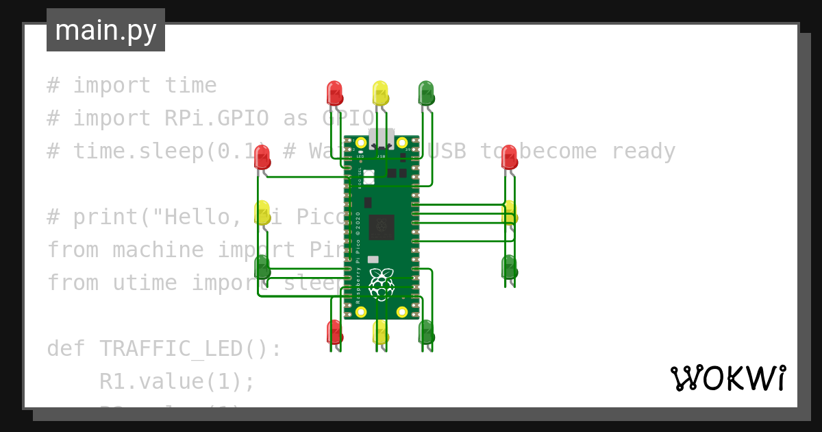 Traffic Lights Wokwi Esp32 Stm32 Arduino Simulator