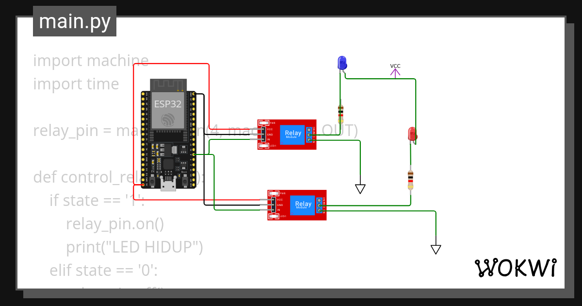 Relay - Wokwi ESP32, STM32, Arduino Simulator