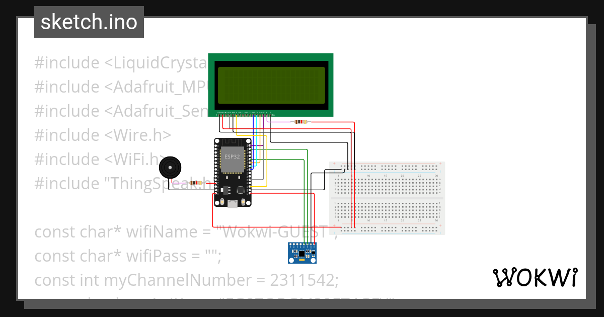 Smart Tennis Racket - Tamir, Noam, Evan, Ido - Wokwi ESP32, STM32, Arduino Simulator