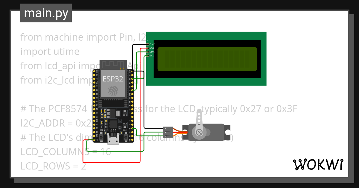Design a circuit to control the wind direction with reference to the temperature - Wokwi ESP32 ...