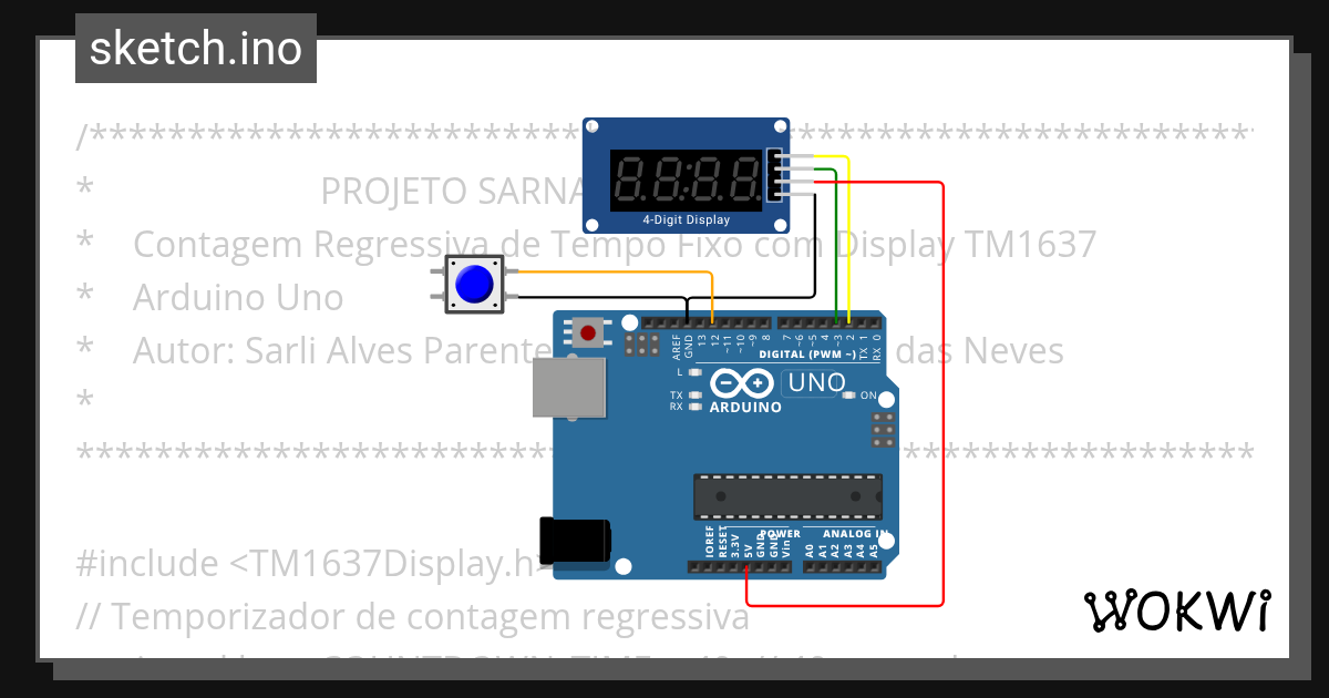 SARNA - REGRESSIVO - Wokwi ESP32, STM32, Arduino Simulator