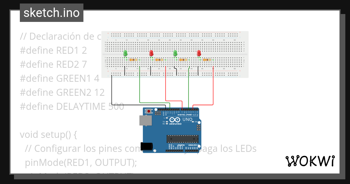 4 Leds simultaneos - Wokwi ESP32, STM32, Arduino Simulator 4 Leds simultaneos - Wokwi ESP32, STM32, Arduino Simulator