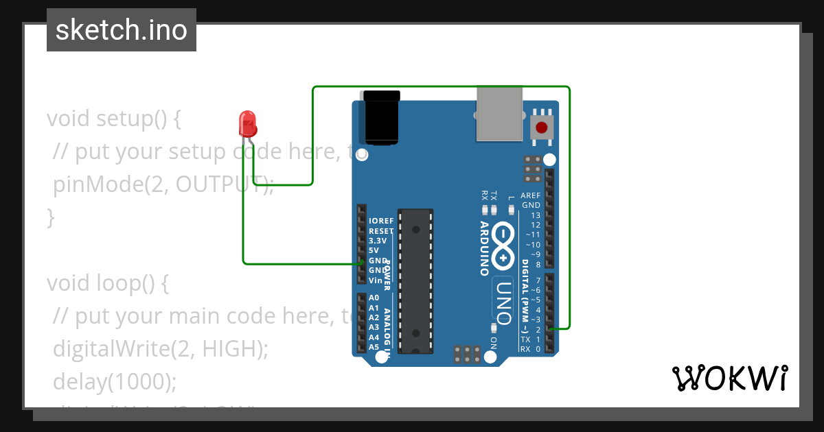发光二极管闪烁 Wokwi Esp32 Stm32 Arduino Simulator