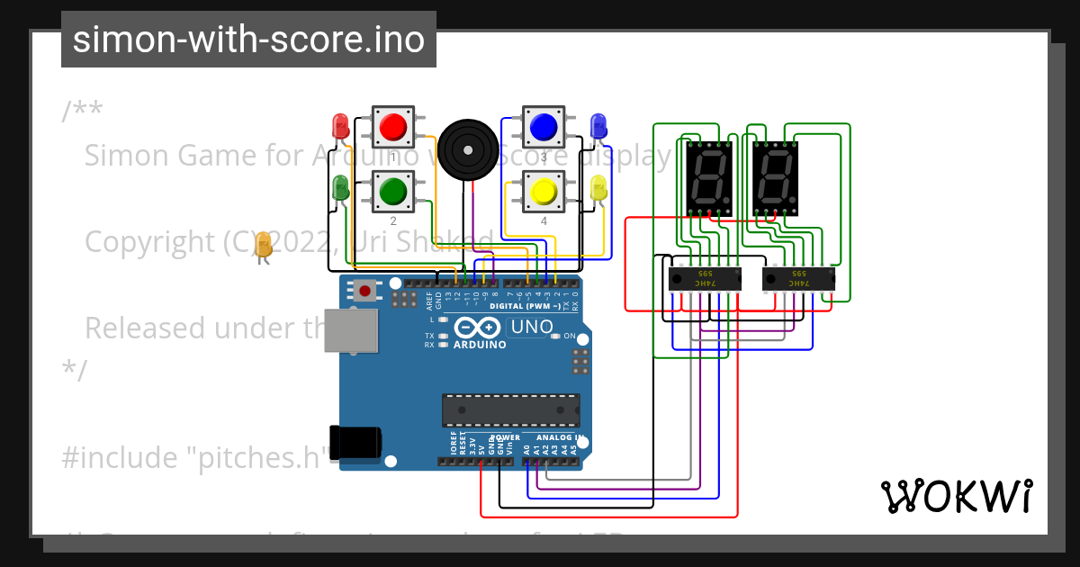 simon-with-score.ino Copy - Wokwi ESP32, STM32, Arduino Simulator