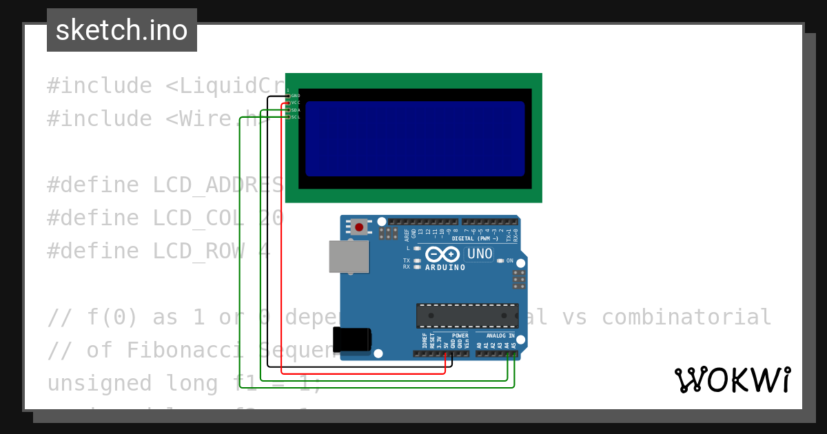 Lcdi2cfibonacci Wokwi Esp32 Stm32 Arduino Simulator