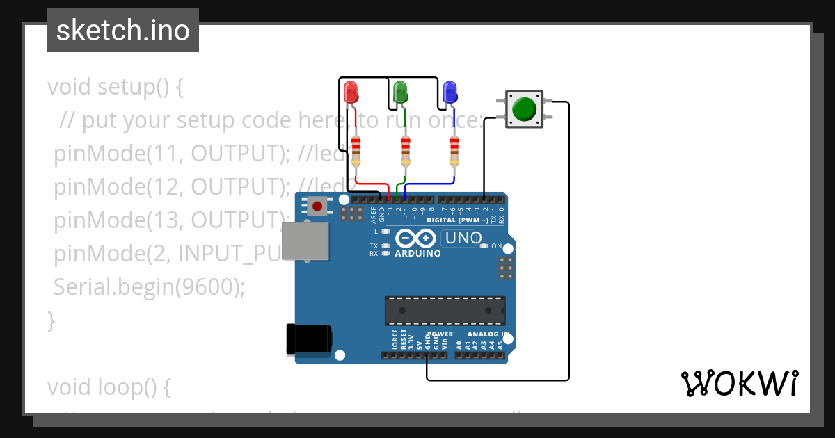 led second - Wokwi ESP32, STM32, Arduino Simulator