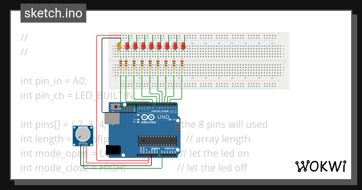 use_8_led_show_voltage - Wokwi ESP32, STM32, Arduino Simulator