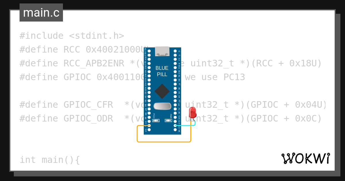 Ledblinking Using Baremetal Copy Wokwi Esp32 Stm32 Arduino Simulator