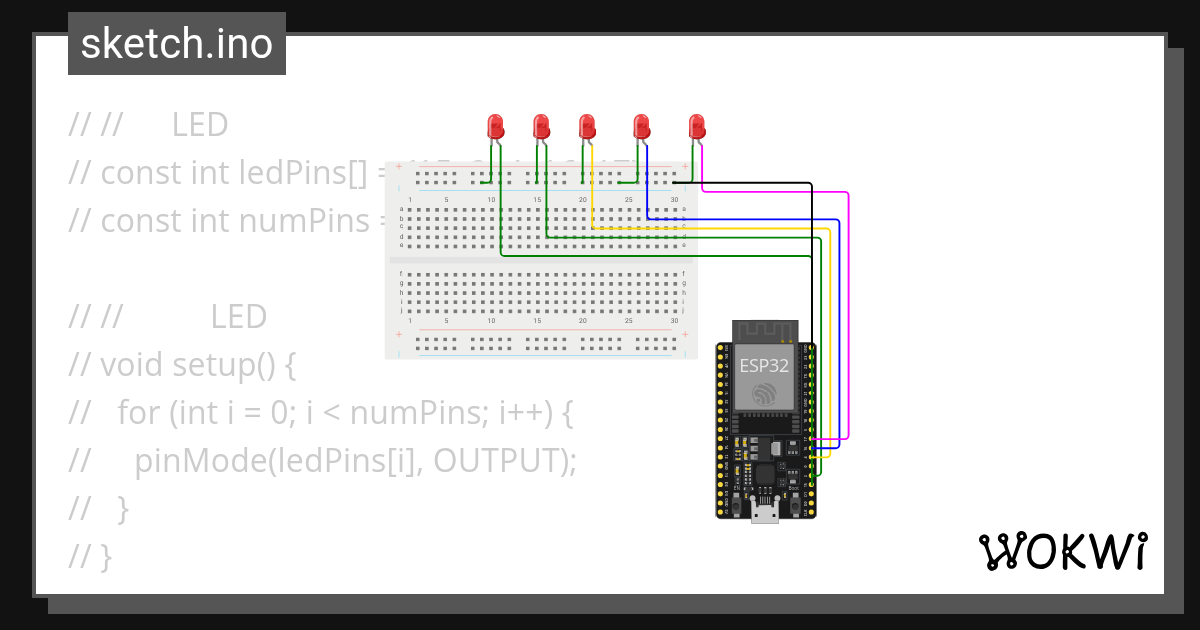 跑馬燈 Copy Wokwi Esp32 Stm32 Arduino Simulator 