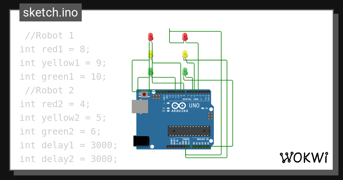 Iot Traffic Light Wokwi Esp32 Stm32 Arduino Simulator 5993