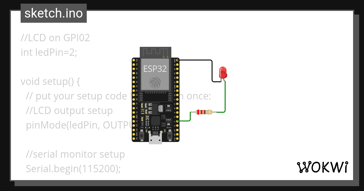 Ogbontor ESP 32 1st project - Wokwi ESP32, STM32, Arduino Simulator