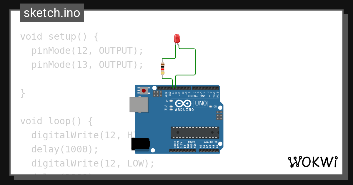Single Led Without Ground Wokwi Esp32 Stm32 Arduino Simulator