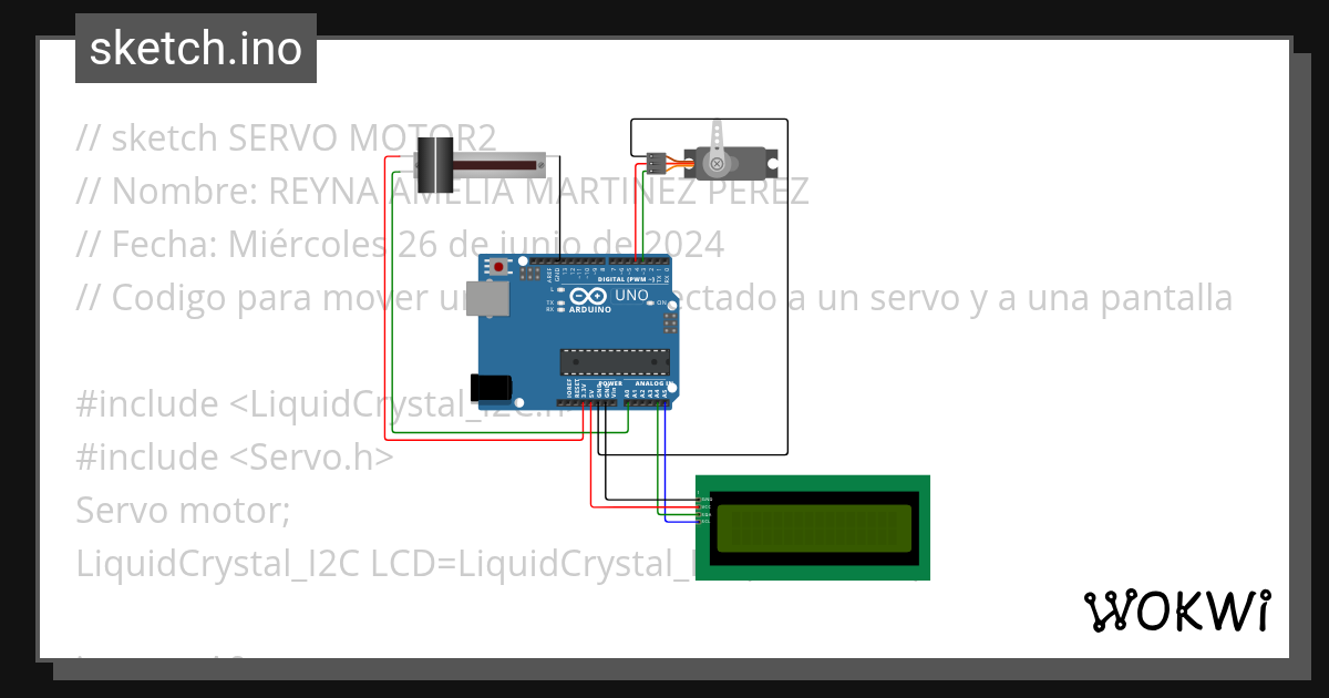 SERVO-MOTOR con pantalla - Wokwi ESP32, STM32, Arduino Simulator