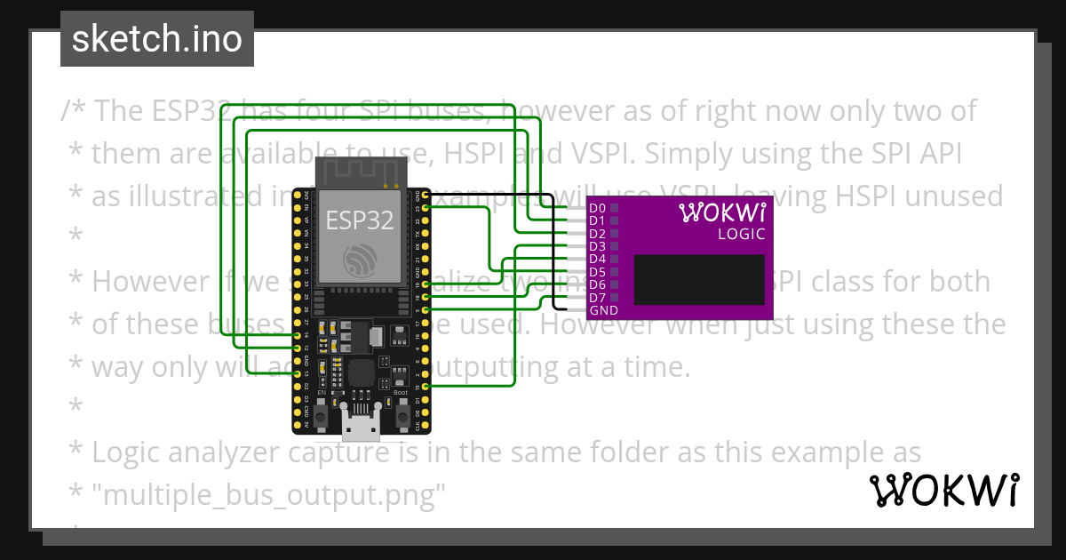 Esempio2SPI - Wokwi ESP32, STM32, Arduino Simulator