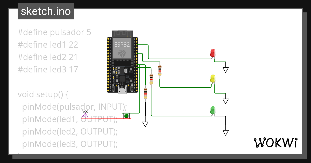 Semaforo - Wokwi ESP32, STM32, Arduino Simulator