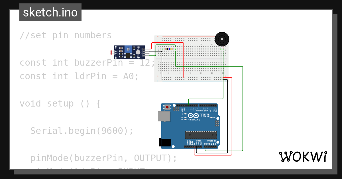 Buzzer Ldr Wokwi Esp32 Stm32 Arduino Simulator