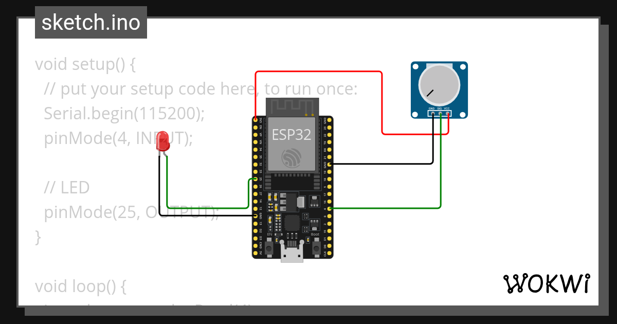 Potentiometer - Wokwi ESP32, STM32, Arduino Simulator