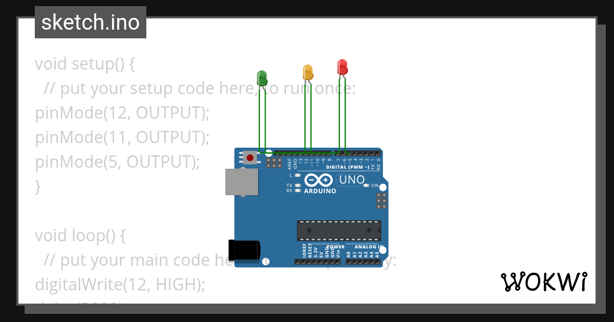 Traffic light control - Wokwi ESP32, STM32, Arduino Simulator