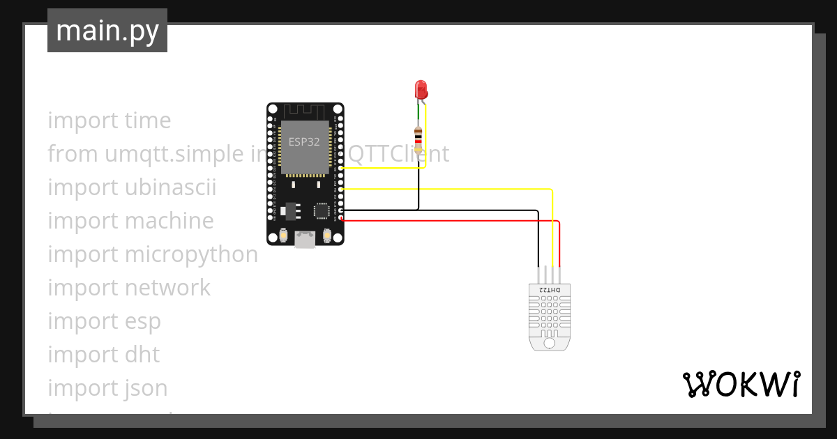 Humedad y Led - Wokwi ESP32, STM32, Arduino Simulator