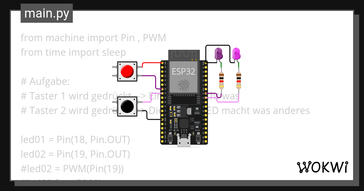 Taster Aufgabe Copy01-1 Copy - Wokwi ESP32, STM32, Arduino Simulator