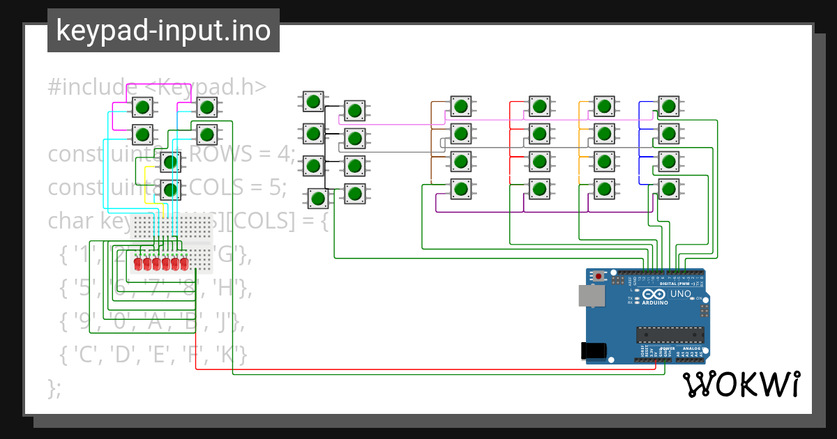 keypad button - Wokwi ESP32, STM32, Arduino Simulator