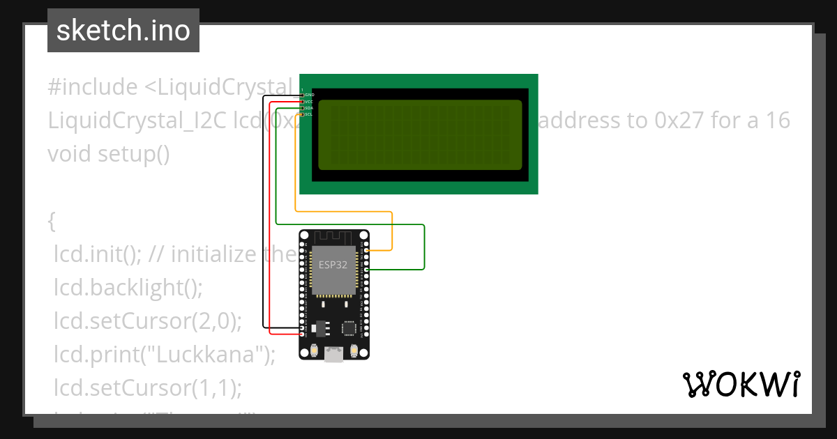 LCD 20*4 - Wokwi ESP32, STM32, Arduino Simulator