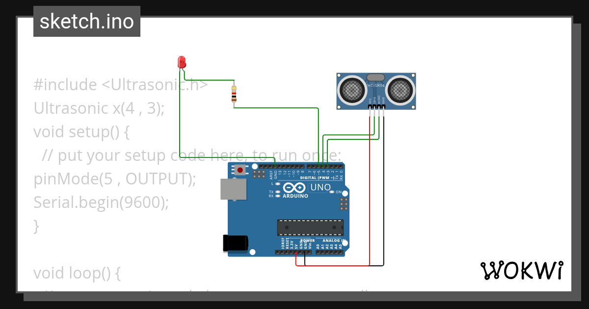 Ultrasonic - Wokwi ESP32, STM32, Arduino Simulator