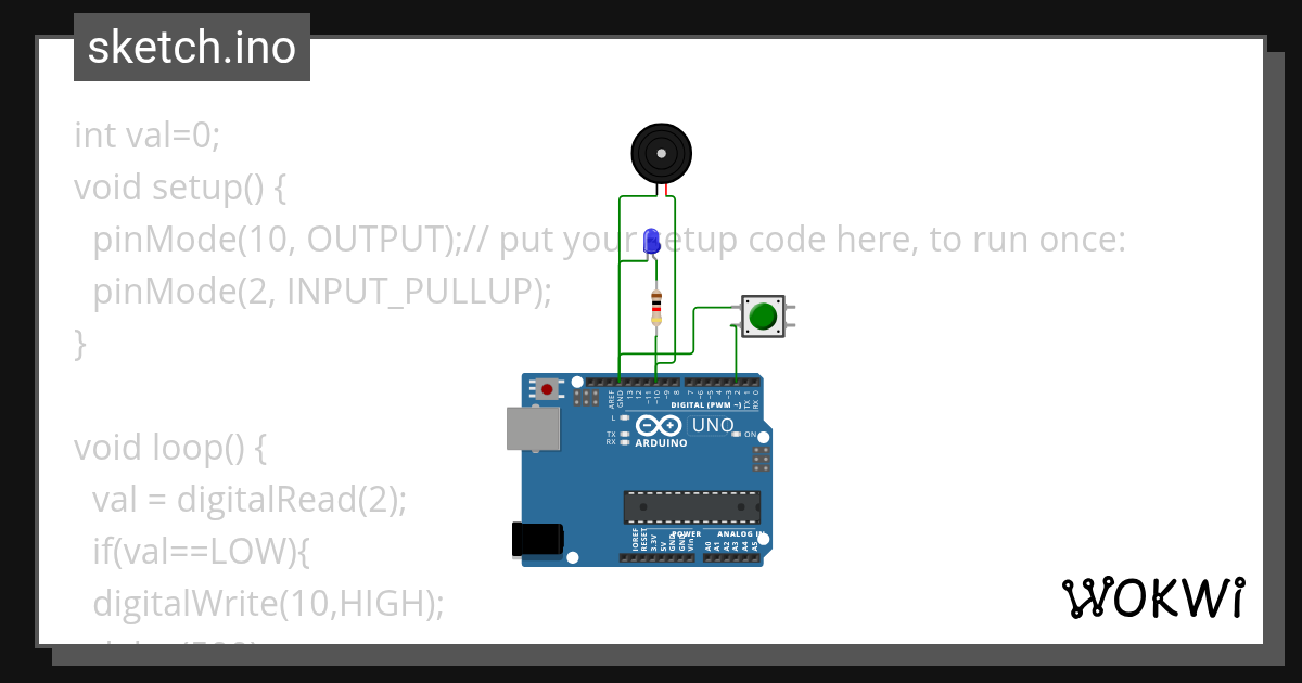 Led and buzzer cont. by sw - Wokwi ESP32, STM32, Arduino Simulator Led and buzzer cont. by sw - Wokwi ESP32, STM32, Arduino Simulator