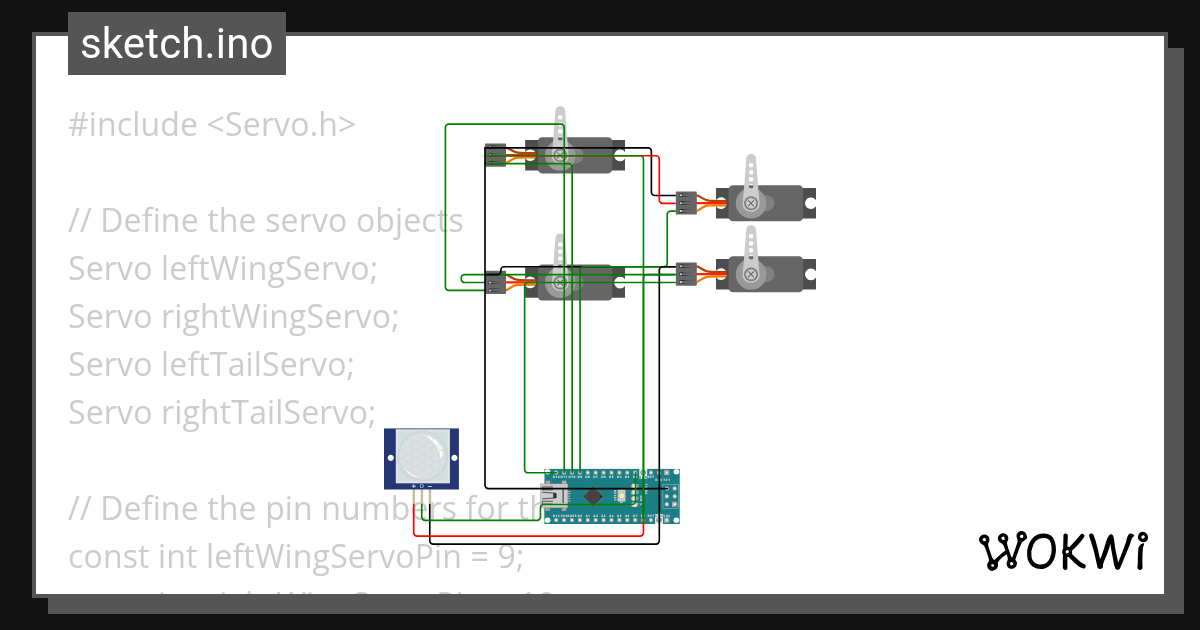 Buterfly Wings Flapping - Wokwi ESP32, STM32, Arduino Simulator