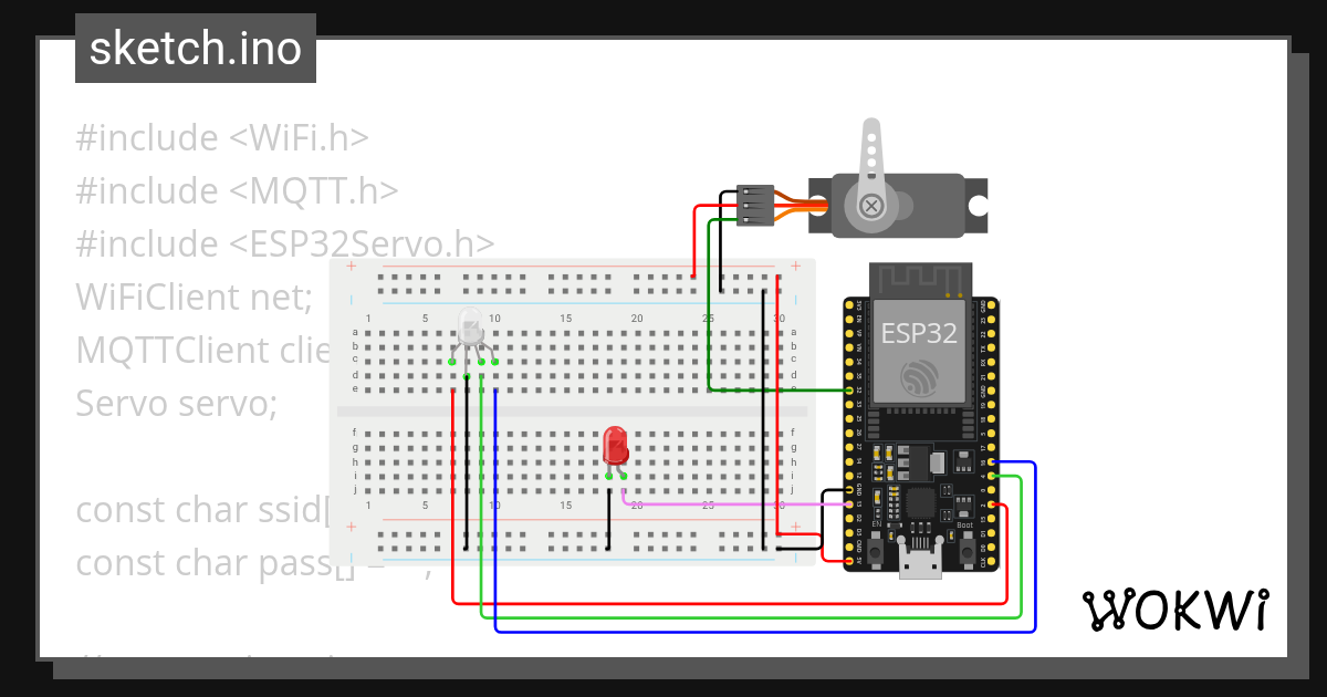 IOT LED+SERVO - Wokwi ESP32, STM32, Arduino Simulator