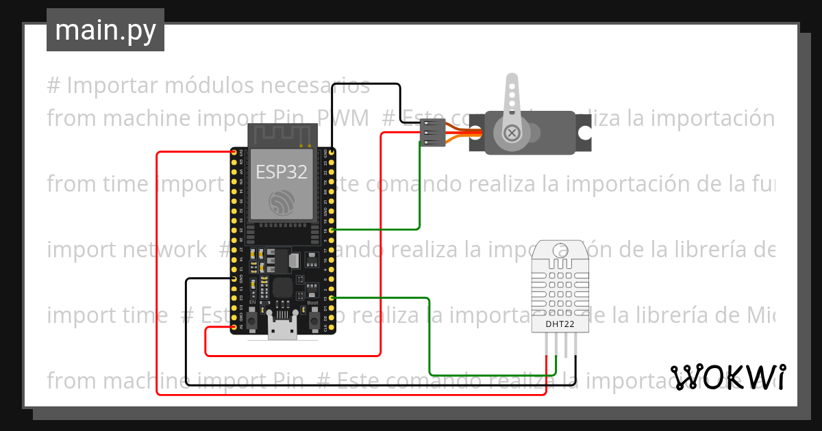 Temperatura y servo - Wokwi ESP32, STM32, Arduino Simulator