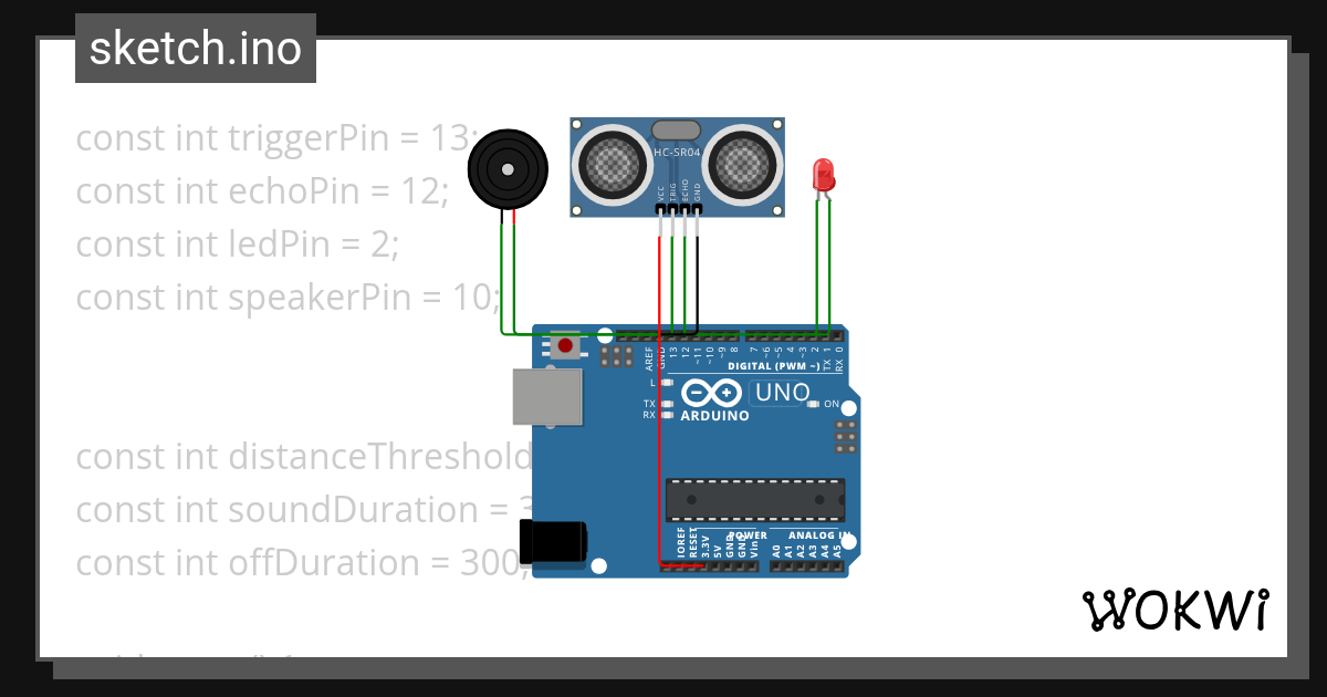 distance buzzer - Wokwi ESP32, STM32, Arduino Simulator
