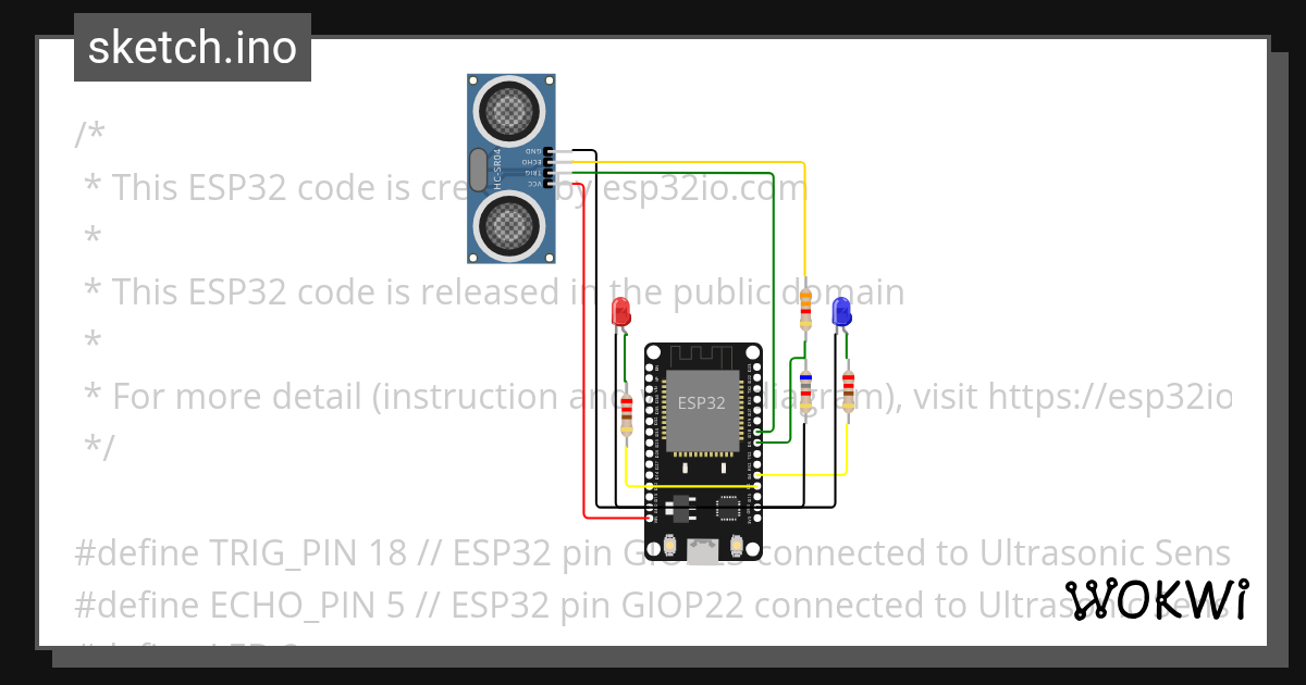 Distance Measurement By Using Esp 32 On Wokwi Copy Wokwi Esp32 Stm32 Arduino Simulator 