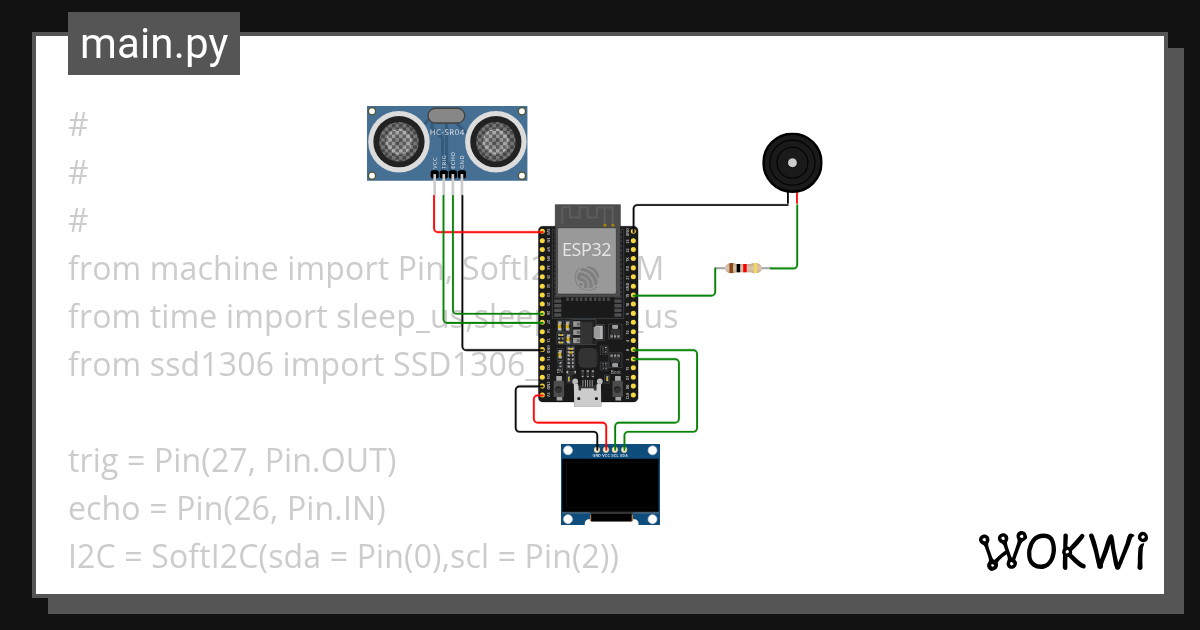 谢佳辰做的超声波测距 Copy Wokwi Esp32 Stm32 Arduino Simulator