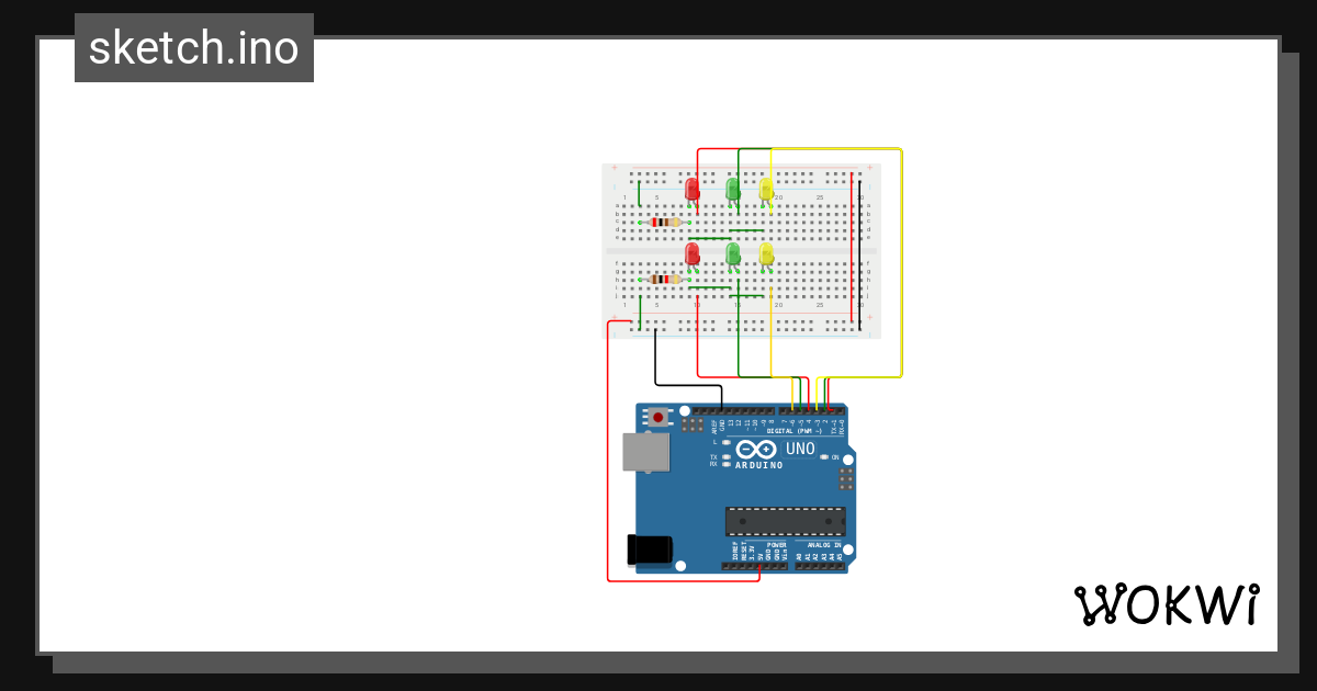 ไฟจราจร Wokwi Esp32 Stm32 Arduino Simulator 