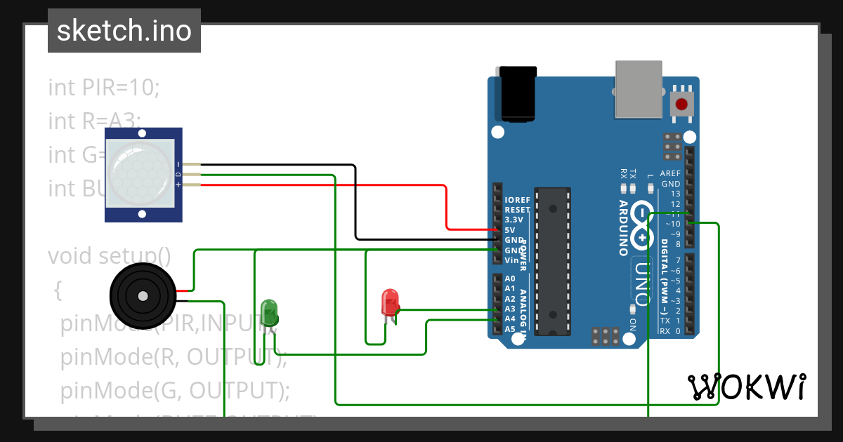 Pir Sensor Wokwi Esp32 Stm32 Arduino Simulator