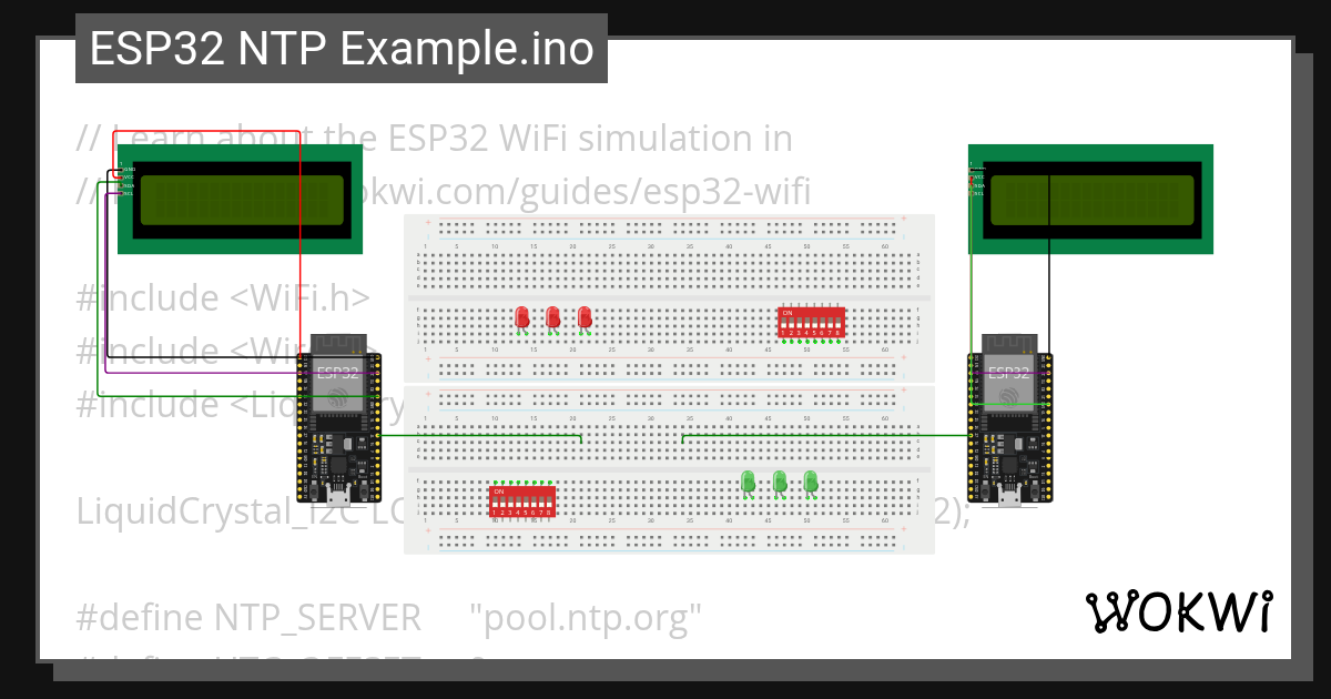 ESP32 NTP Example.ino Copy - Wokwi ESP32, STM32, Arduino Simulator