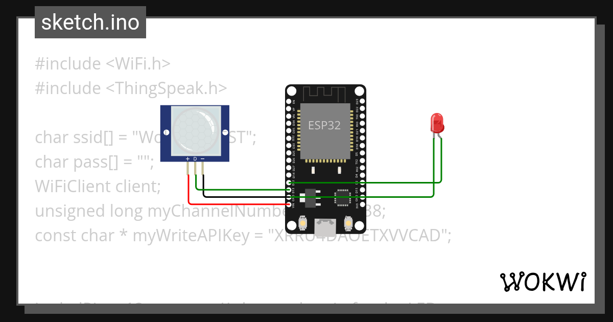 Pir cloud - Wokwi ESP32, STM32, Arduino Simulator