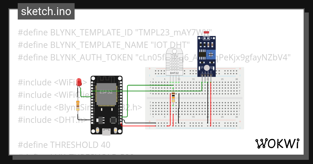 DHT_LED_BLYN - Wokwi ESP32, STM32, Arduino Simulator